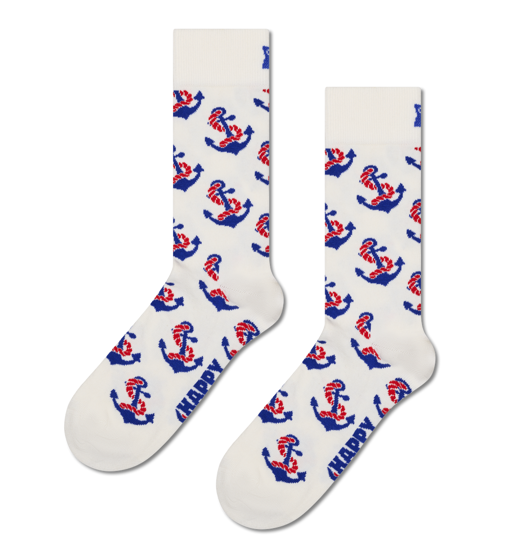 White Anchor Socks – Happy Socks