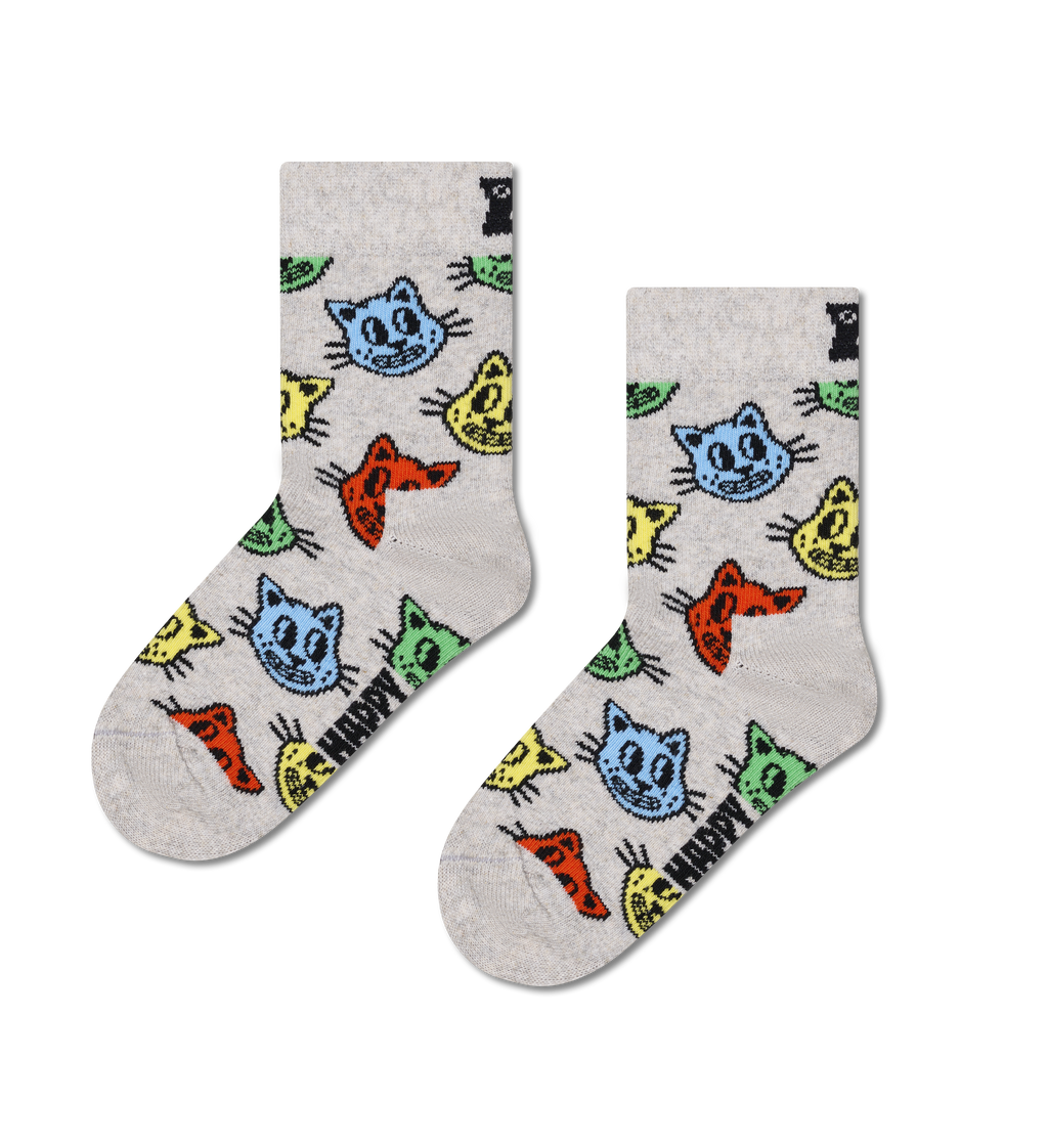 Kids Grey Cat Socks – Happy Socks