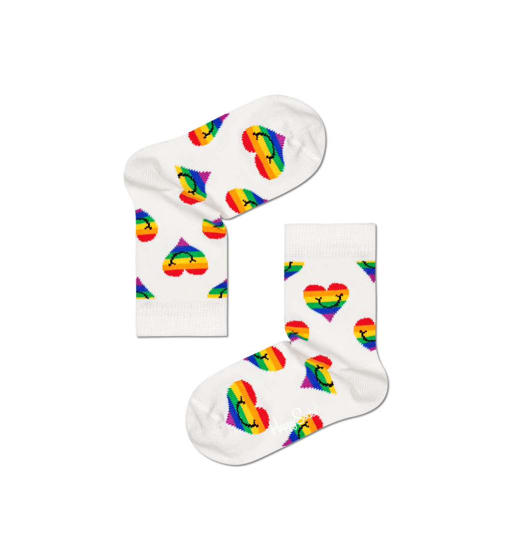 Kids Pride Smiling Heart Sock – Happy Socks